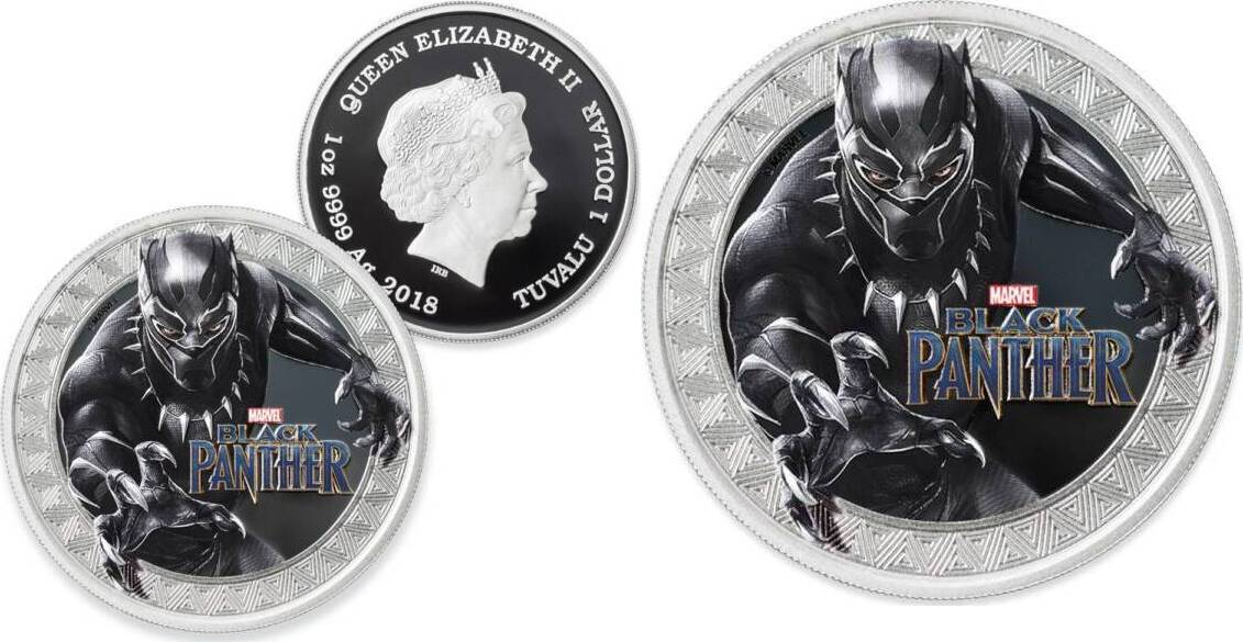 Tuvalu 2018 1$ MARVEL BLACK PANTHER Avengers Infinity War 1 oz Pure ...