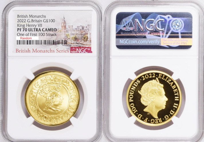 100£ Great Britain 2022 £100 British Monarchs King Henry VII 1 oz Gold ...