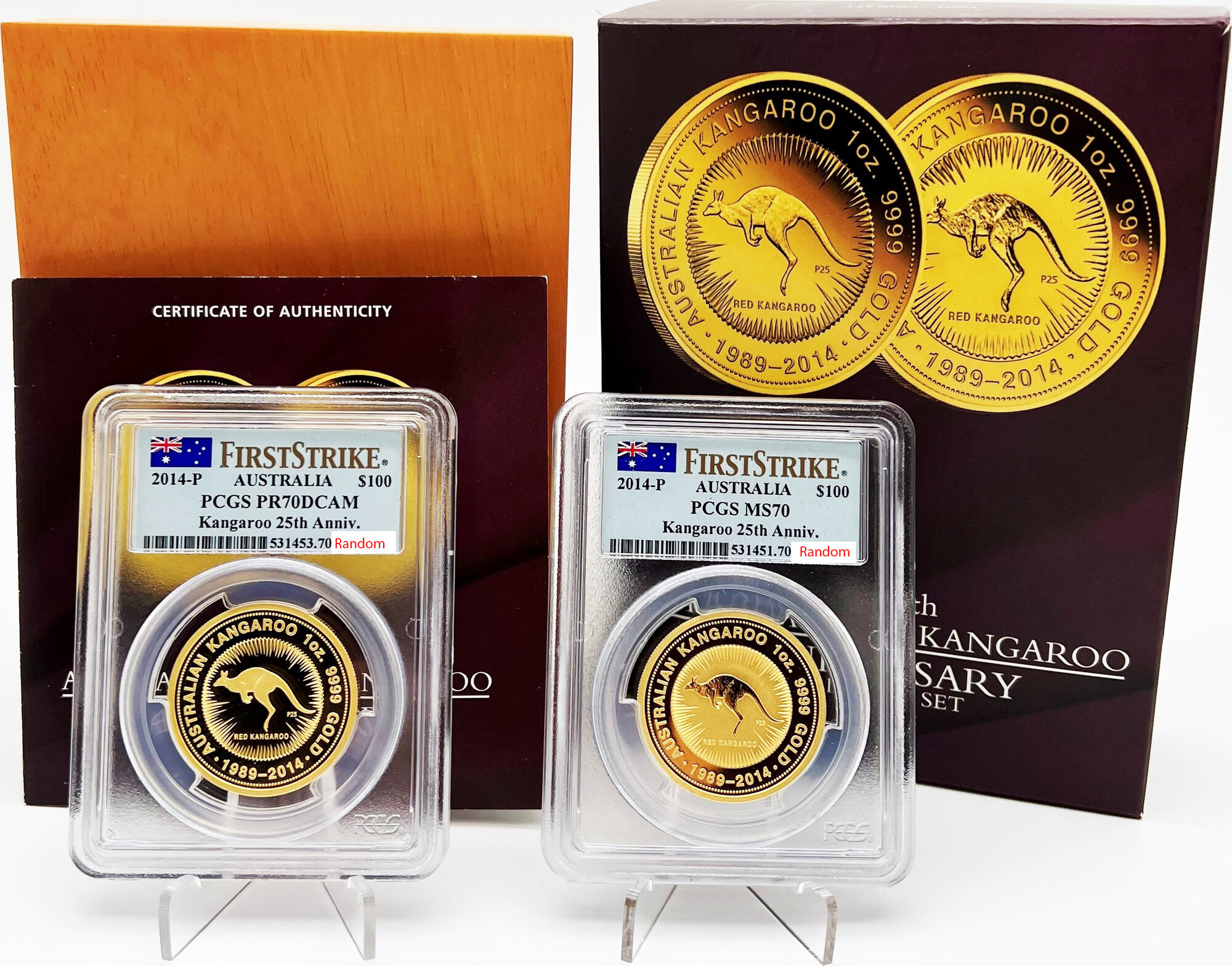 Australia 2014 2 x 100$ 25th. Kangaroo 2 x 1 oz Gold Coin Perth Mint ...