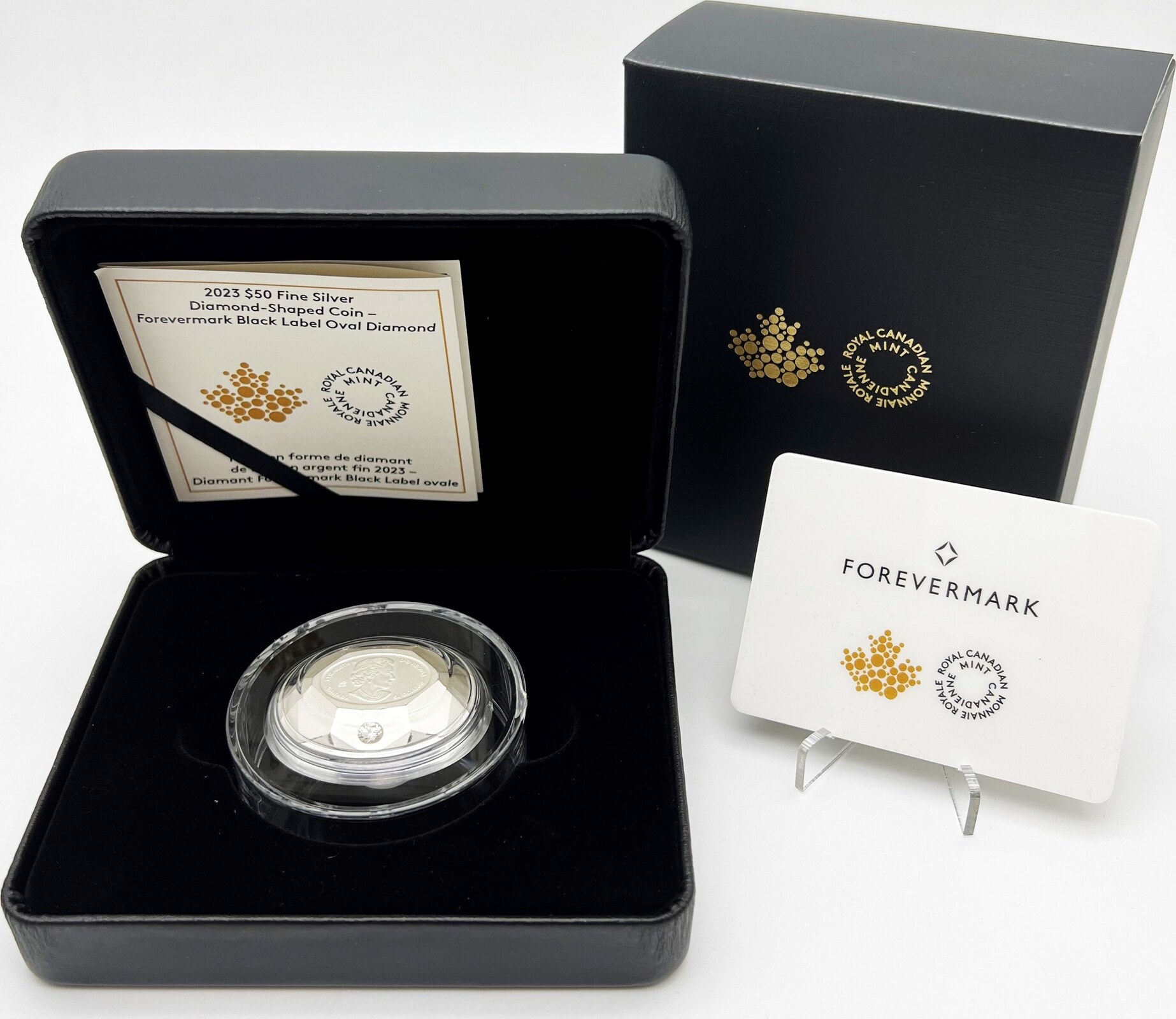 Canada 2023 50$ Forevermark Black Label Oval Diamond 3 oz Pure Silver ...