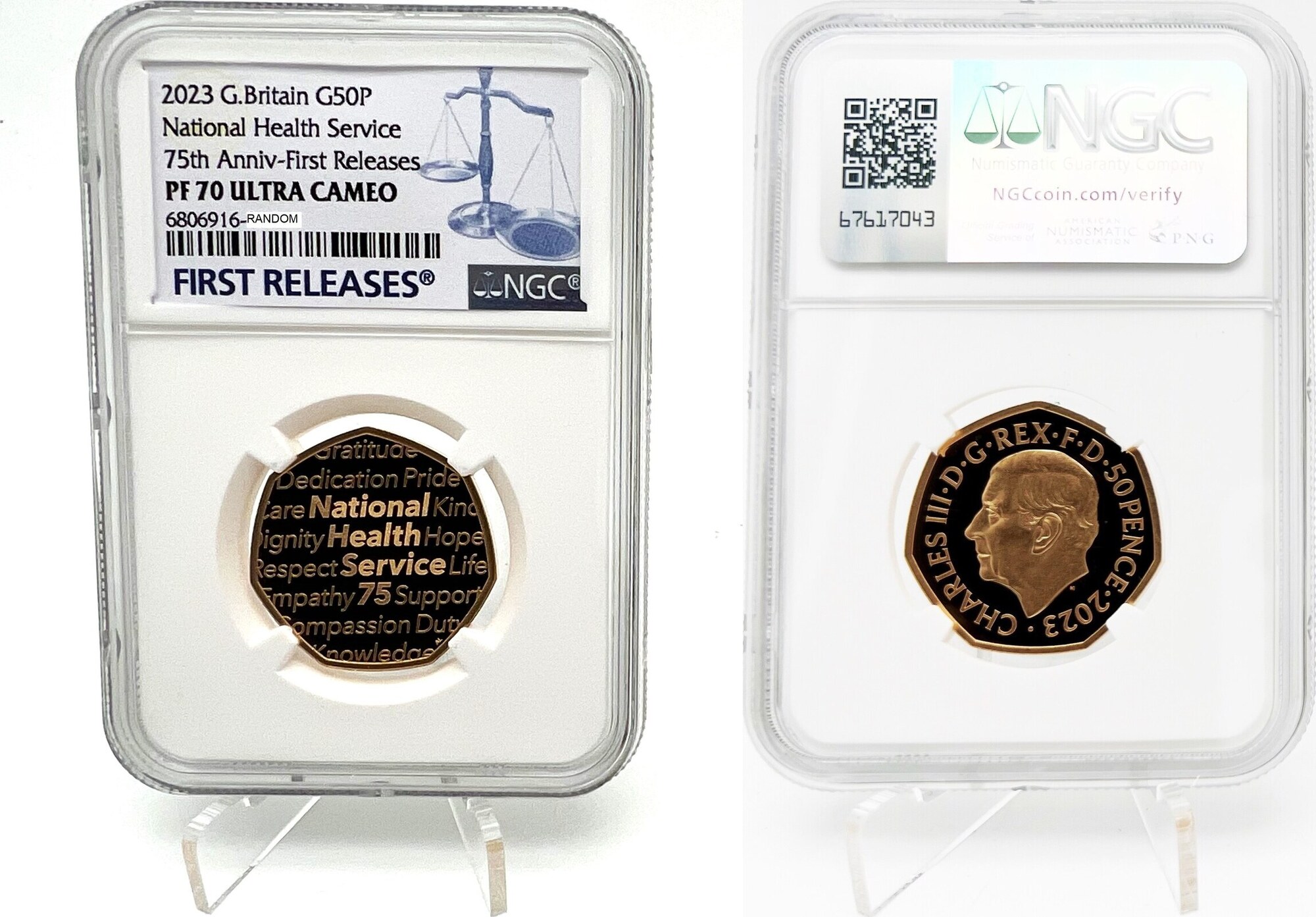 Great Britain UK 2023 50p NHS 75th Anniversary 1/2 oz Gold Proof Coin ...