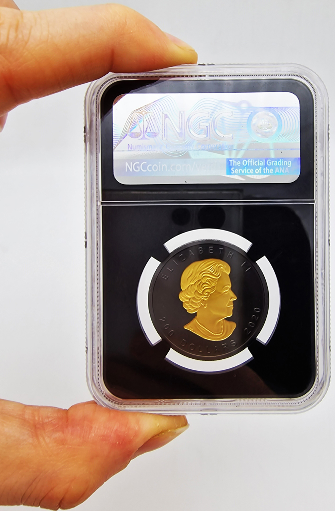 Canada 2020 200$ Rhodium Plated Incuse Gold Maple Leaf Pure Gold Coin ...