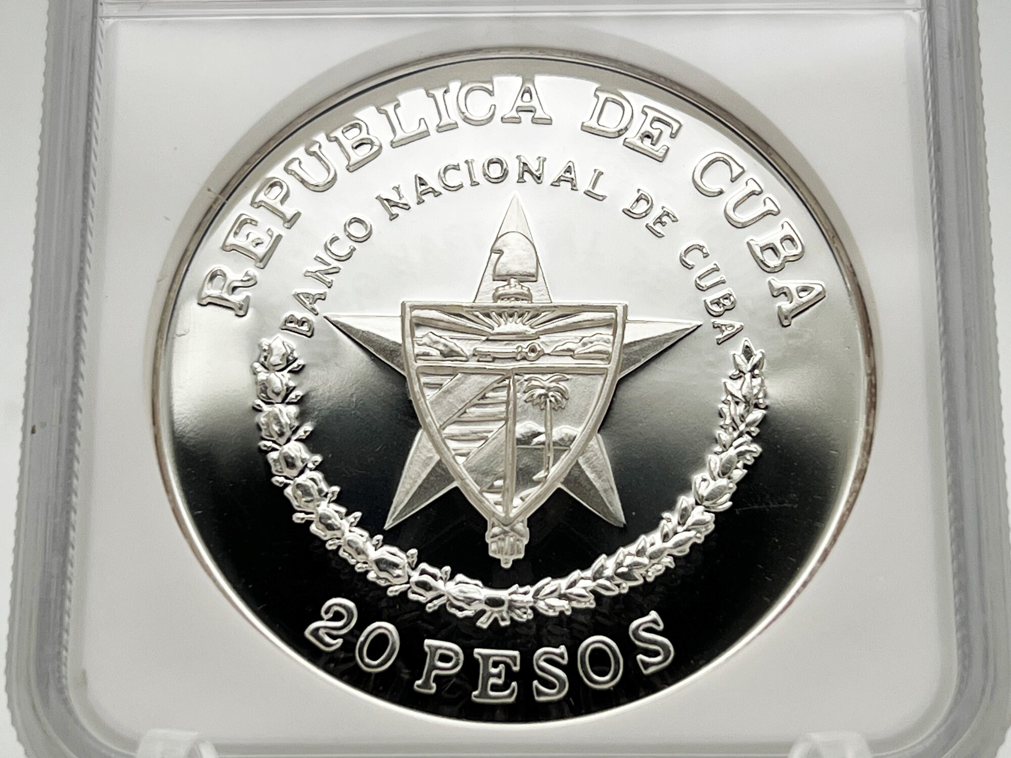 Cuba 20 Pesos 1988 Moncada Garrison Assault - 35th Anniversary Silver ...