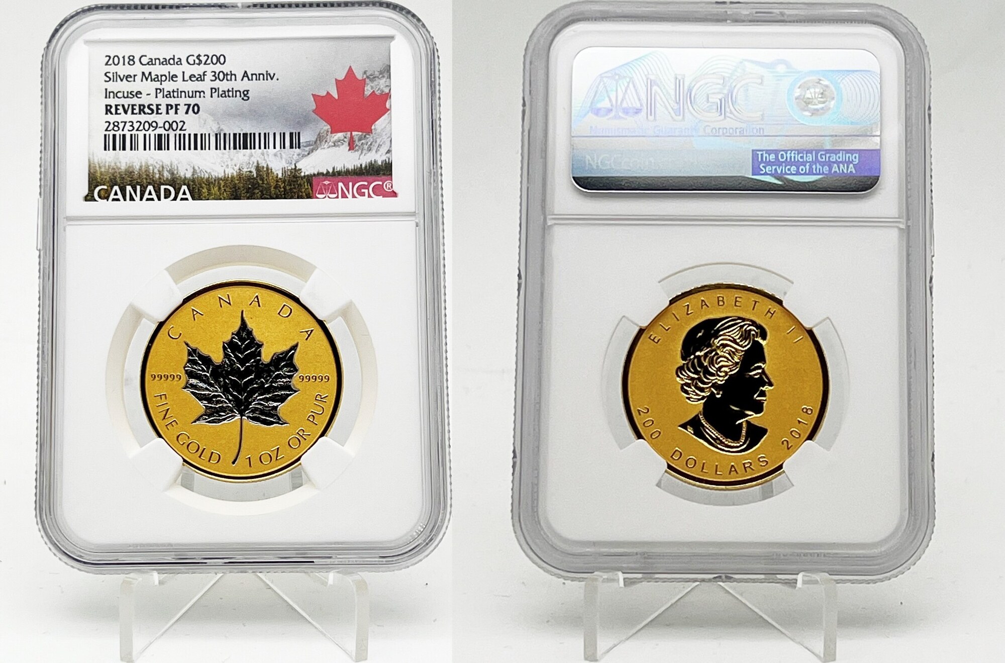 Canada 200$ 2018 30th Anniversary of the Silver Maple Leaf 1 oz Pure ...