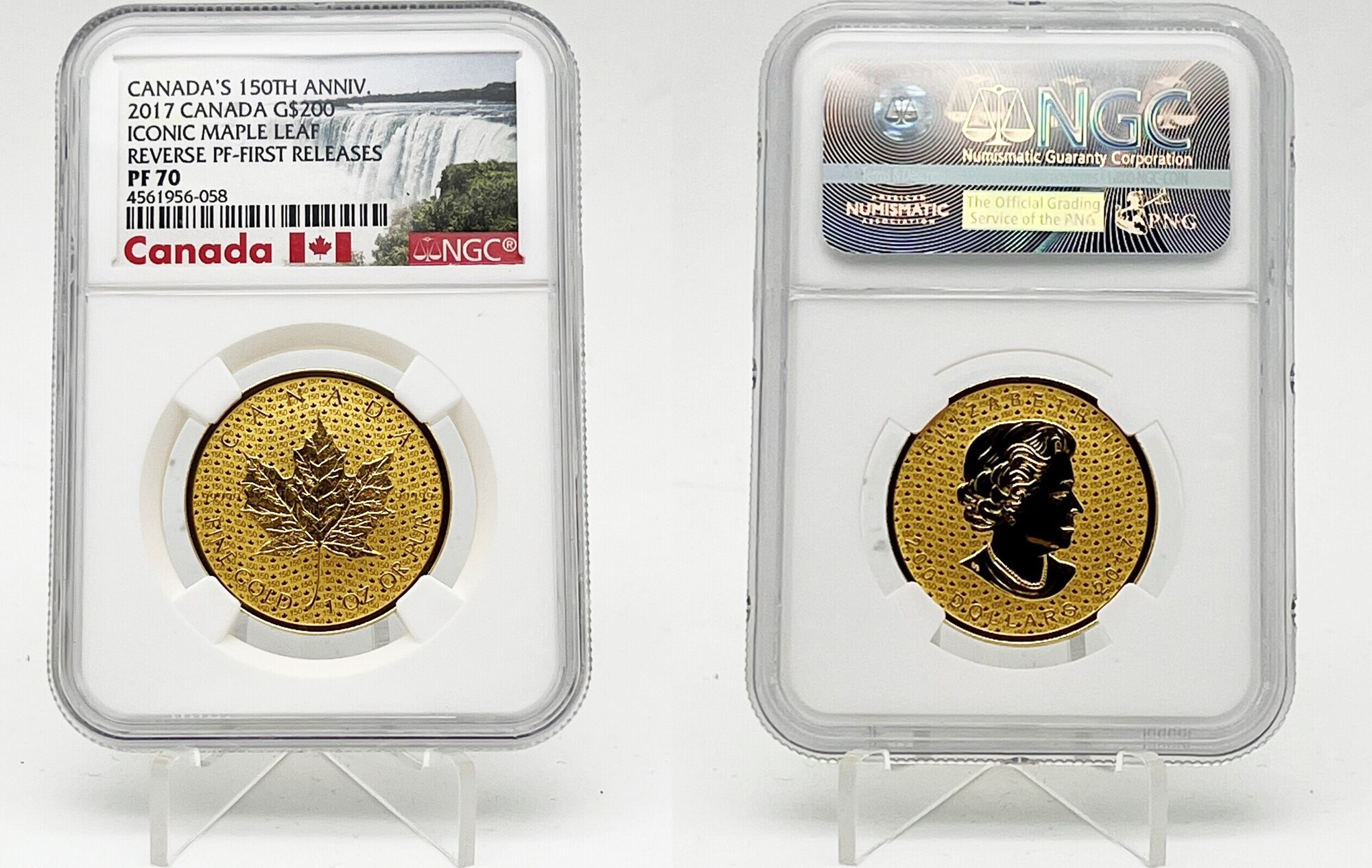 Canada 200$ 2017 ICONIC MAPLE LEAF REVERSE PROOF 1 oz Pure Gold Coin ...