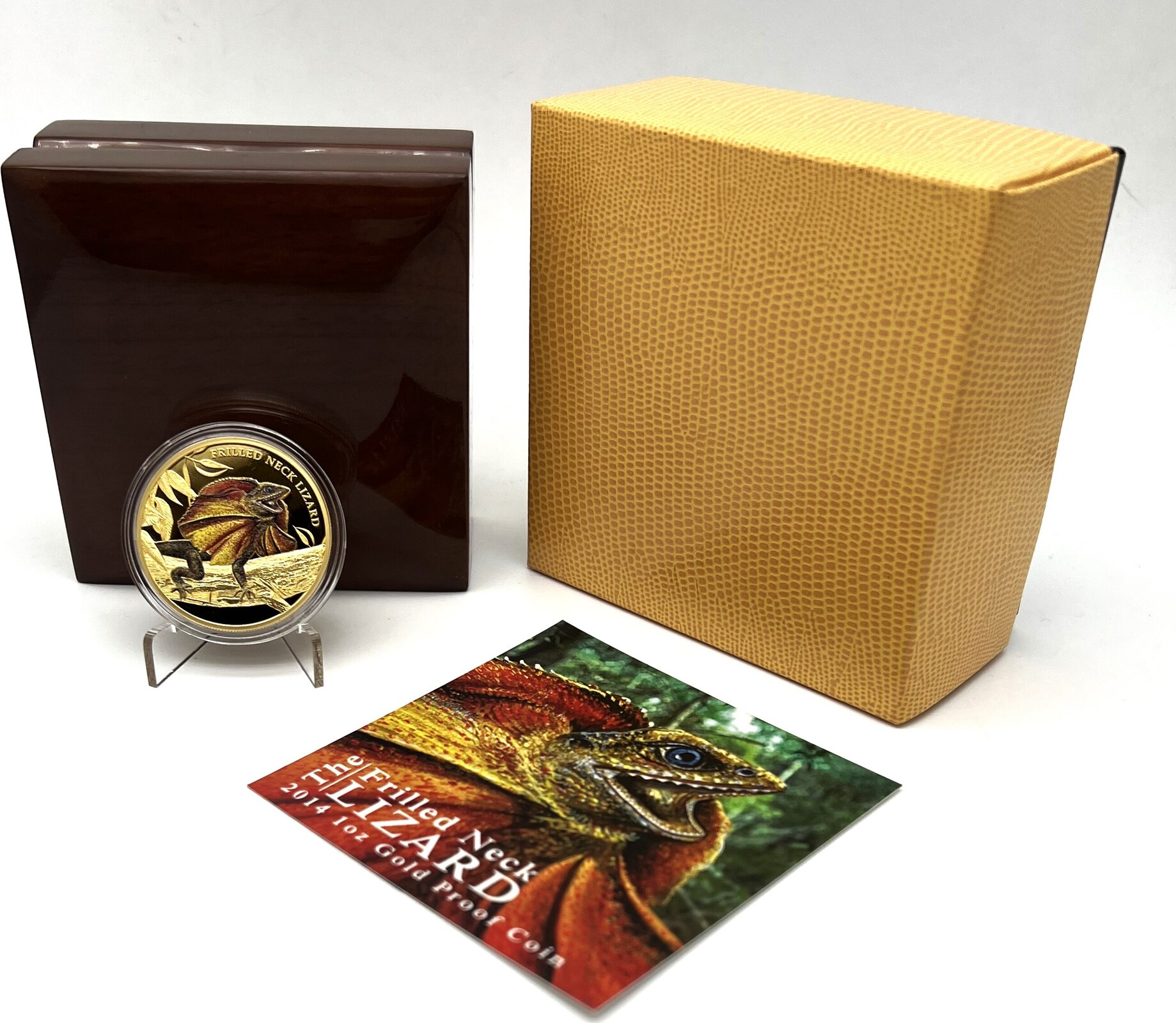 Niue 100$ 2014 Remarkable Reptiles FRILLED NECK LIZARD 1oz Gold Coin ...