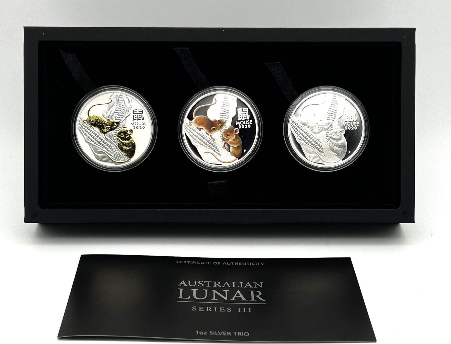 Australia 1$ 2020 YEAR OF THE MOUSE Lunar Series III 3 x 1 oz Silver Coins | MA-Shops