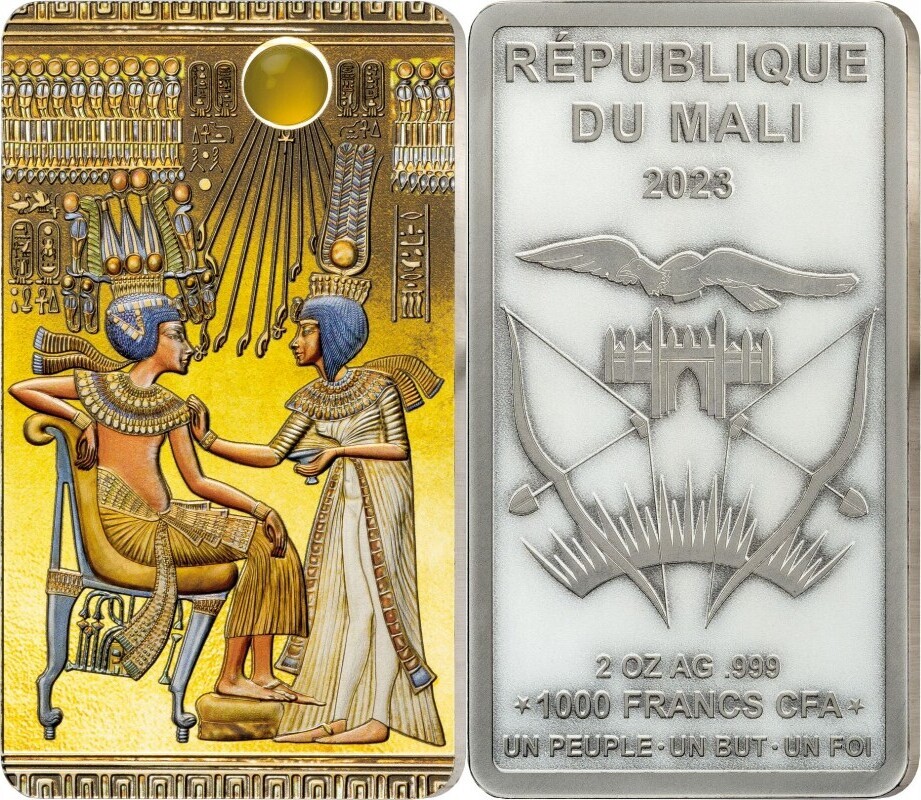 Mali 1000 Francs 2023 THRONE OF TUTANKHAMUN Icons of Heritage 2 oz ...