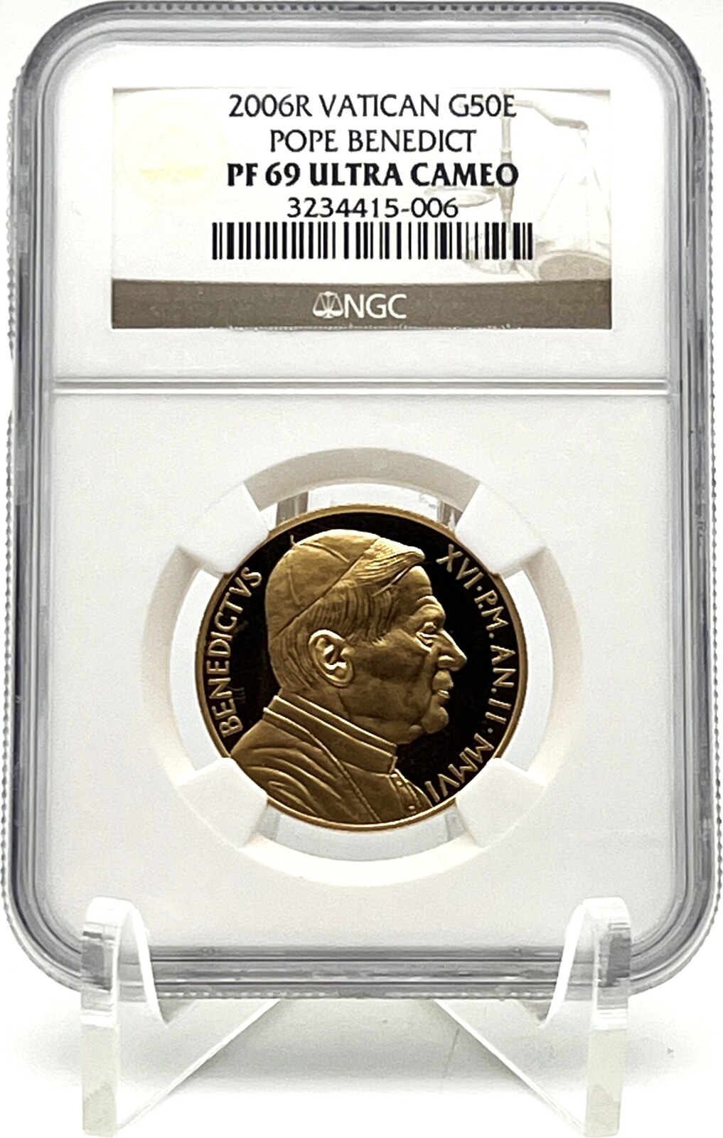 Vatican 50 Euro 2006 Pope Benedict XVI Sacraments Christian Gold Coin ...