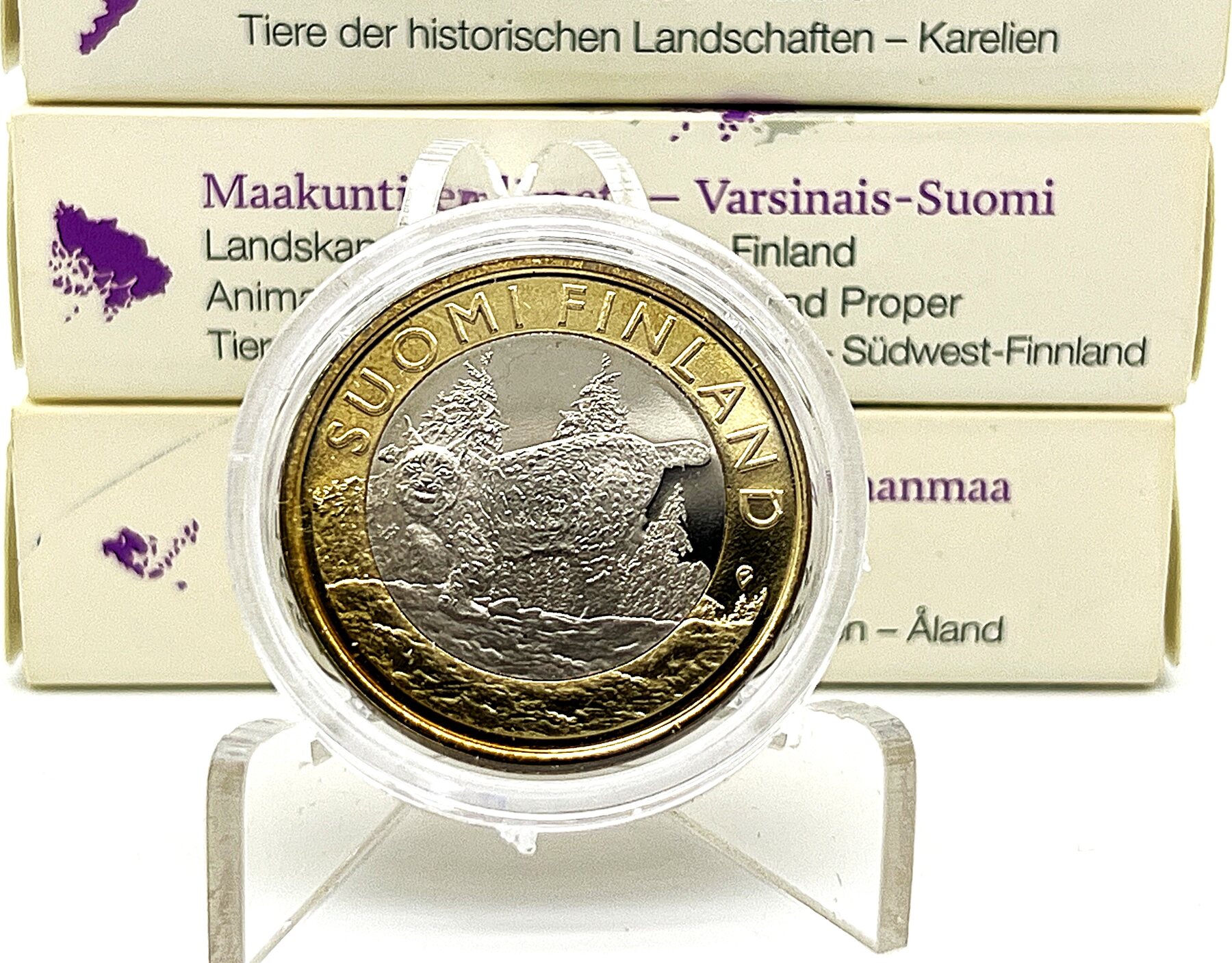 Finland 2014 - 2015 7 x 5 Euro Animals of the Provinces LYNX EAGLE ...