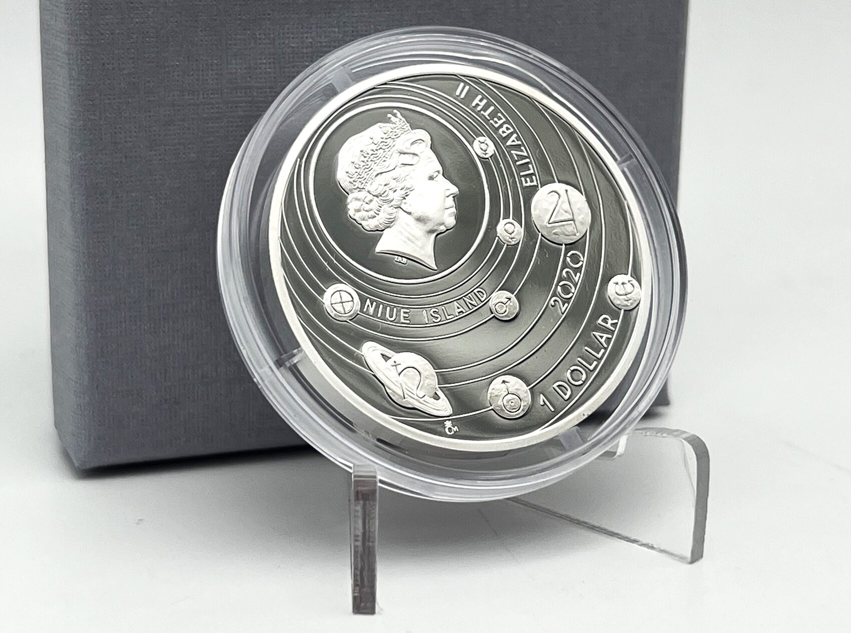 Niue 1$ 2020 SOLAR SYSTEM MARS The Red Planet Colour 1 oz Silver coin ...