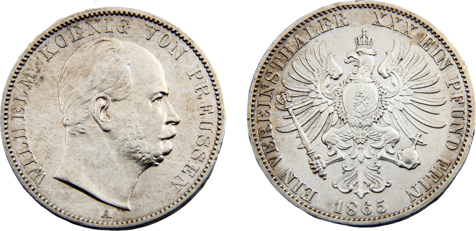1865 A Berlin mint Germany States Kingdom of Prussia Wilhelm I 1865 A 1 ...