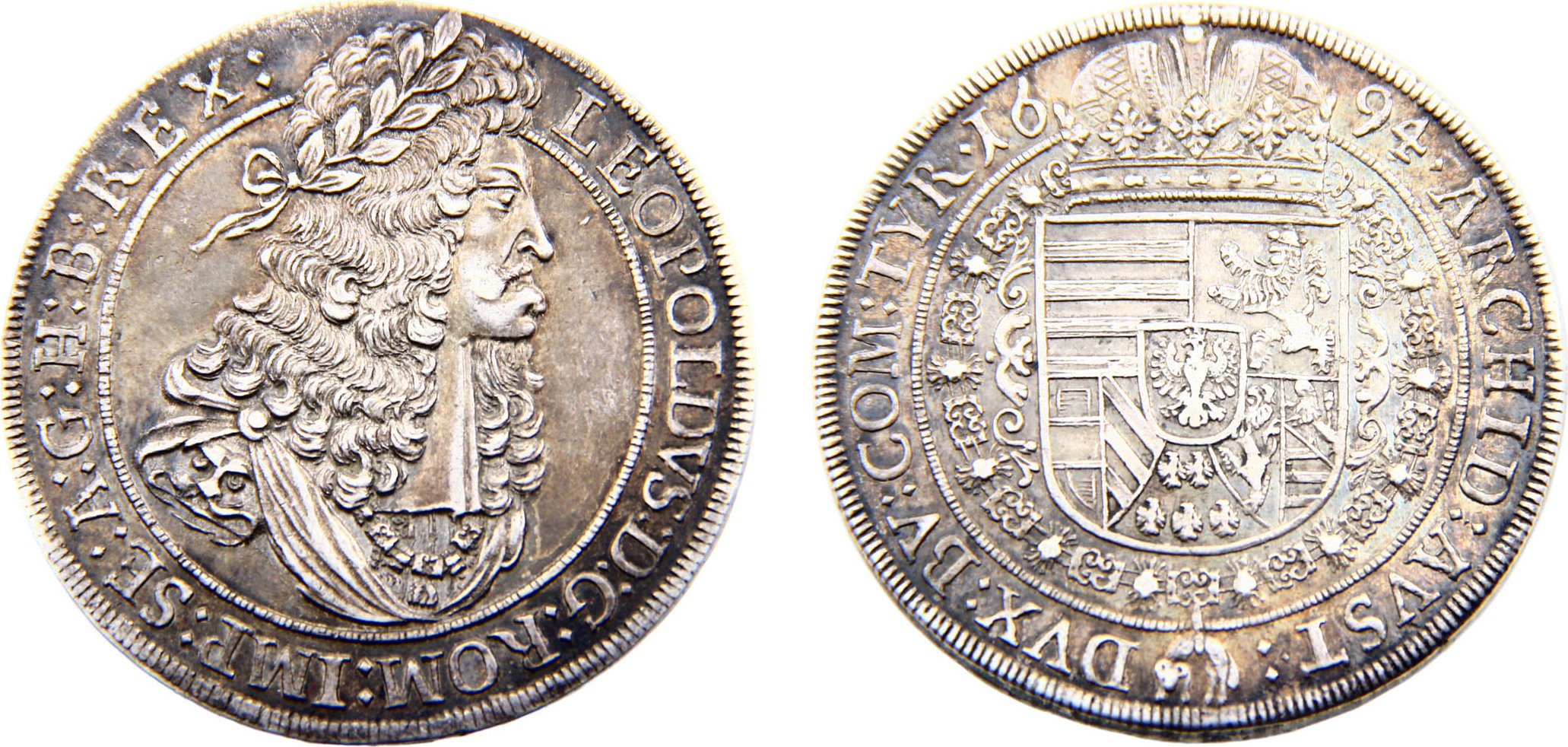 1694 Hall mint Austria Holy Roman Empire Leopold I 1694 1 Thaler AU ...