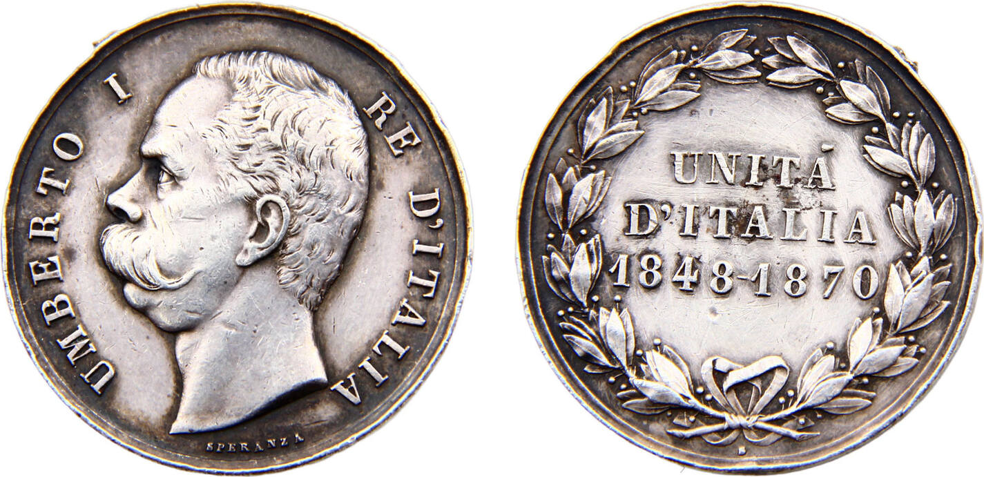 Italy Kingdom Umberto I 1848-1870 Military Medal Medal Unification of ...
