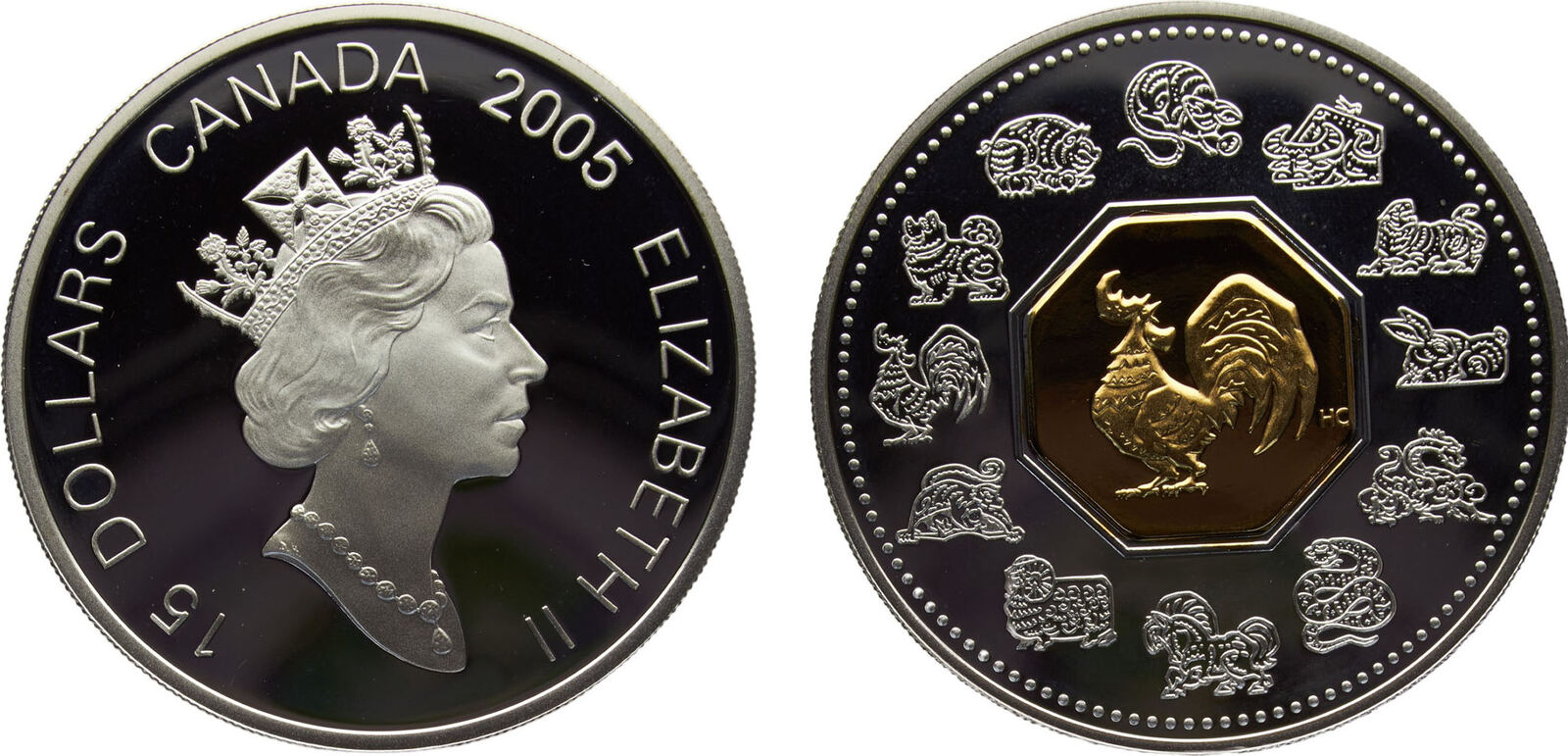 2005 (Mintage 44690) Canada Commonwealth Elizabeth II 2005 15 Dollars ...