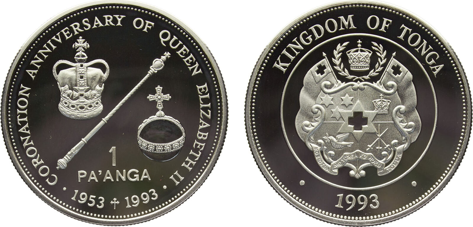 1993 (Mintage 10000) Tonga Kingdom Tāufaʻāhau Tupou IV 1993 1 Pa'anga ...