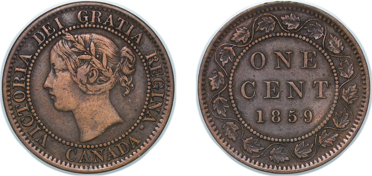 1859 Royal Canadian Mint Canada British Dominion 1859 1 Cent - Victoria ...