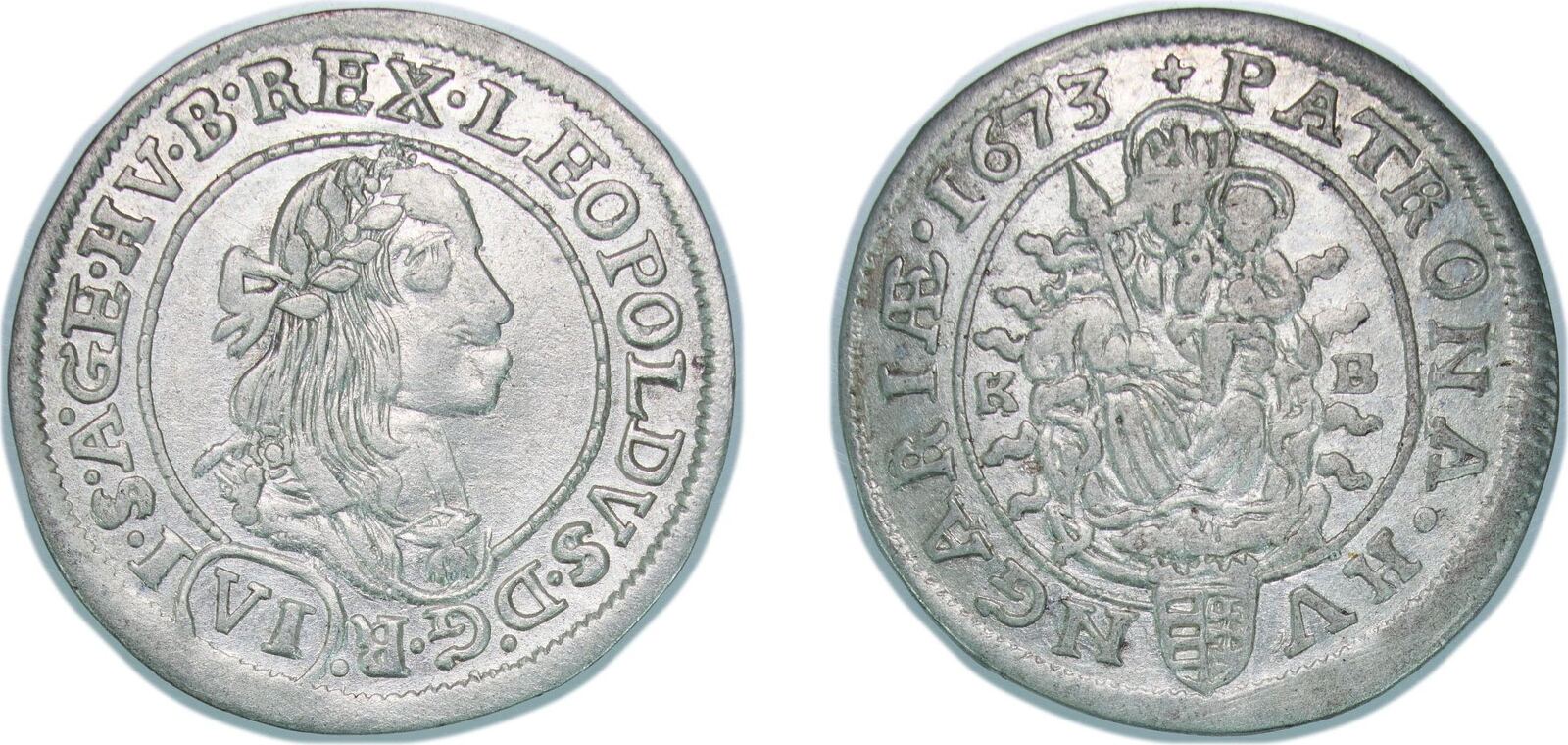 1673 KB Kremnica / Körmöc Hungary Austro-Hungarian Empire 1673 KB 6 Kreuzers - Leopold I Billon ...