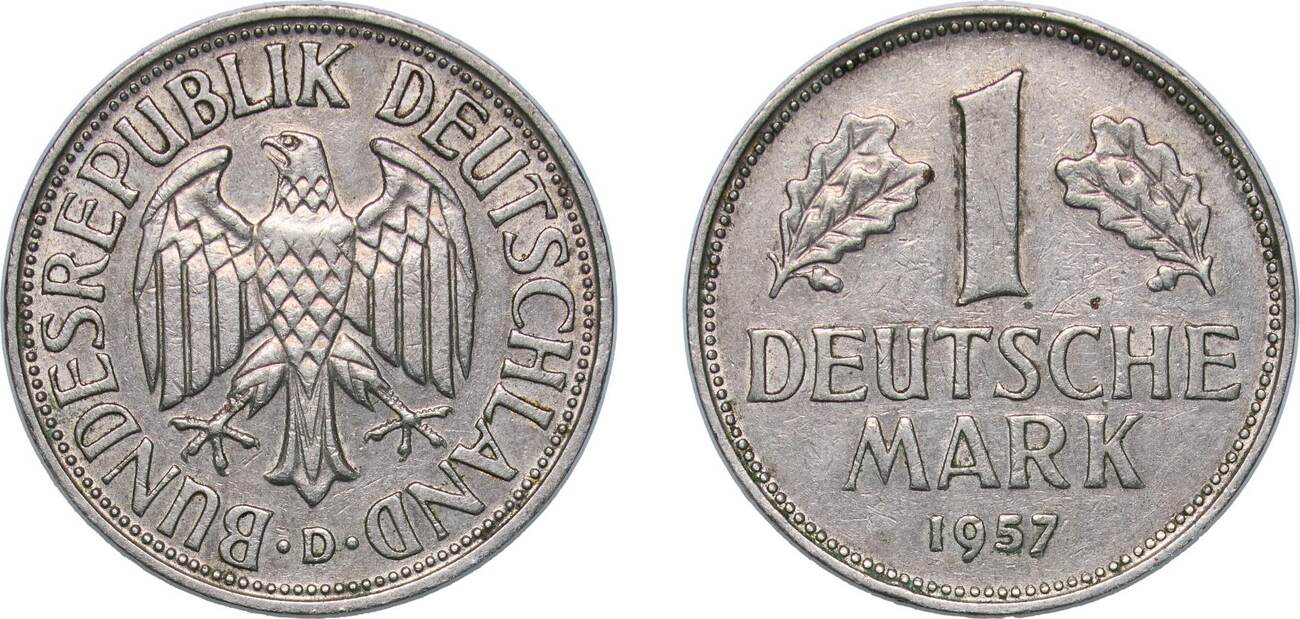 1957 D Munich Mint Germany Federal Republic of Germany 1957 D 1 ...