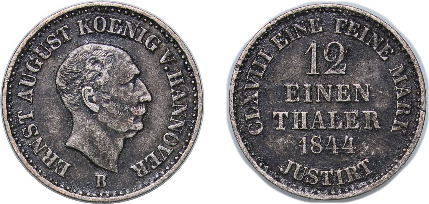 1844 B Hanover Mint Germany Kingdom of Hannover German states 1844 B 1 ...