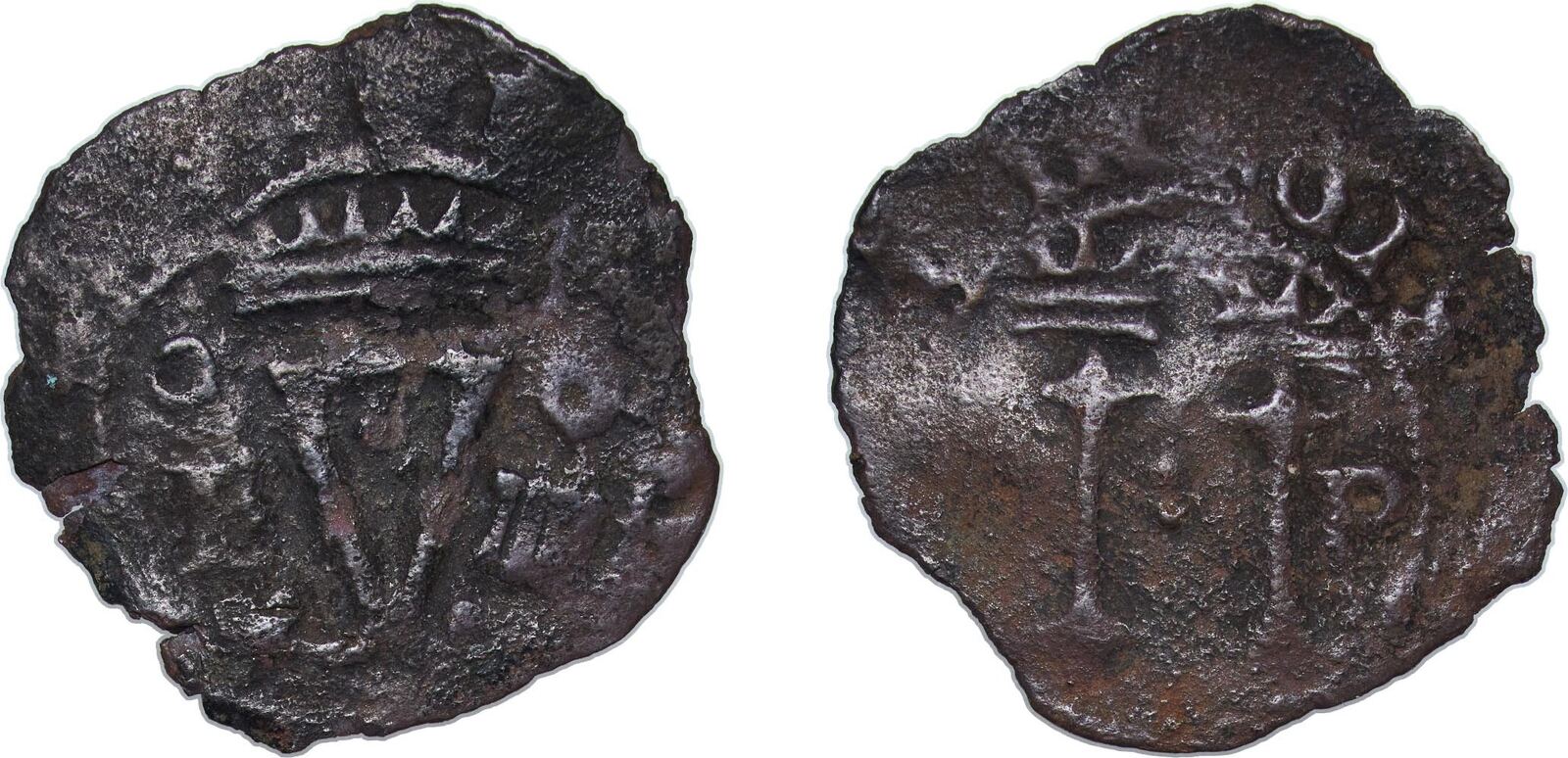 Spain Santo Domingo colony 1542 - 1542 S P 2 Maravedis - Charles and ...