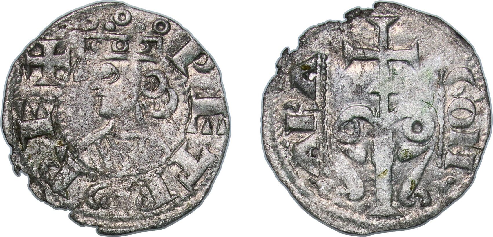 1 Denier 1196 - 1213 Jaca Mint Spain Kingdom of Aragon 1196 - 1213 ...