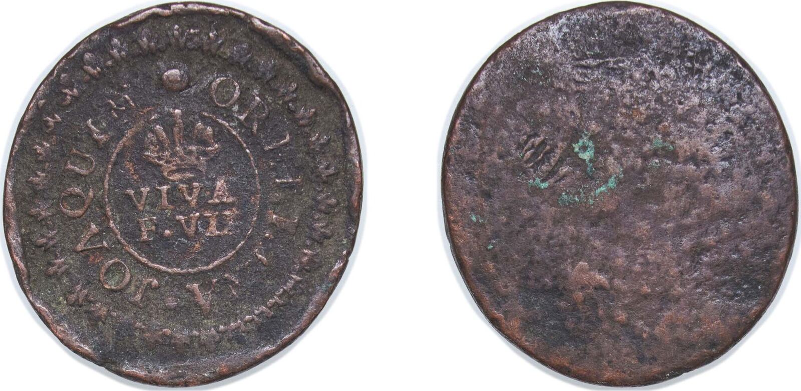 Spain Kingdom ND Token - Ferdinand VII (VIVA F. VII) Copper 6.9g VF ...