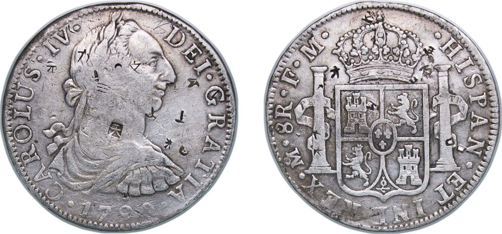 1790 Mo FM Mexico City Mi Mexico Spanish colony 1790 Mo FM 8 Reales ...