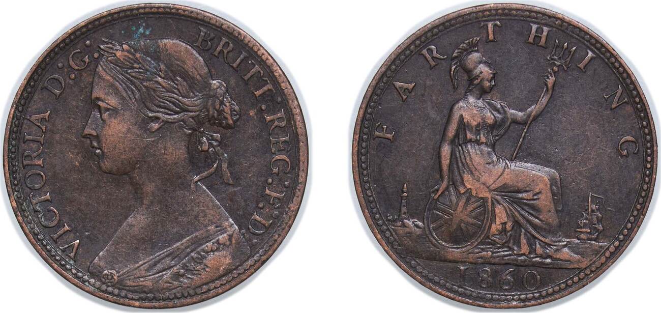 Great Britain United Kingdom 1860 1 Farthing - Victoria (2nd portrait ...