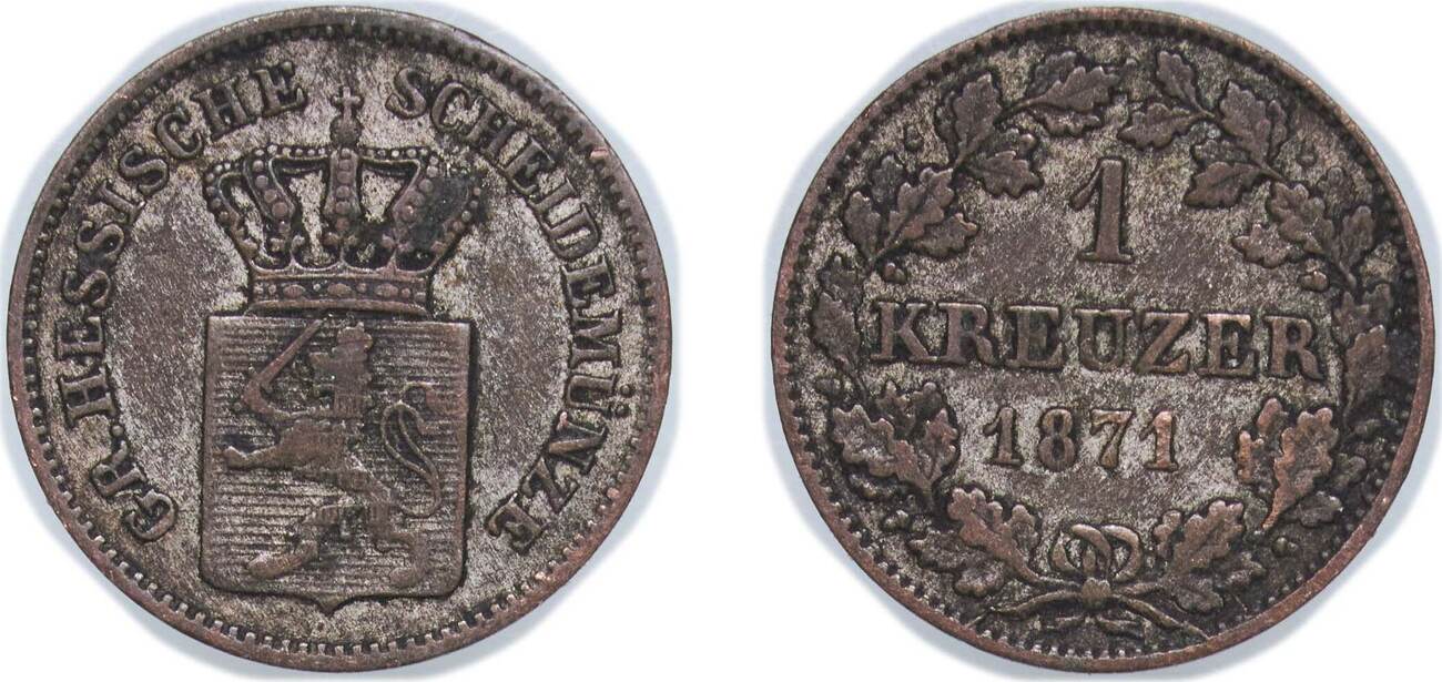 Germany Grand duchy of Hessen-Darmstadt German states 1871 1 Kreuzer ...