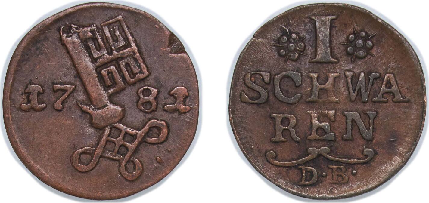 Germany City of Bremen German states 1781 1 Schwaren (Silver pattern ...