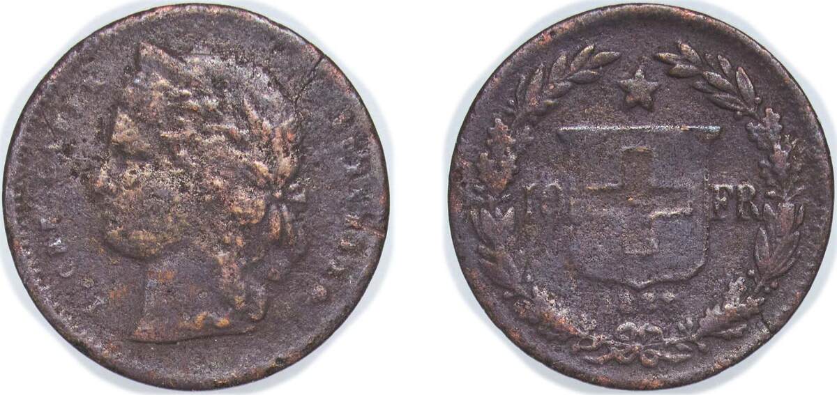 Switzerland ND Token - 10 Francs Copper 0.46g F | MA-Shops