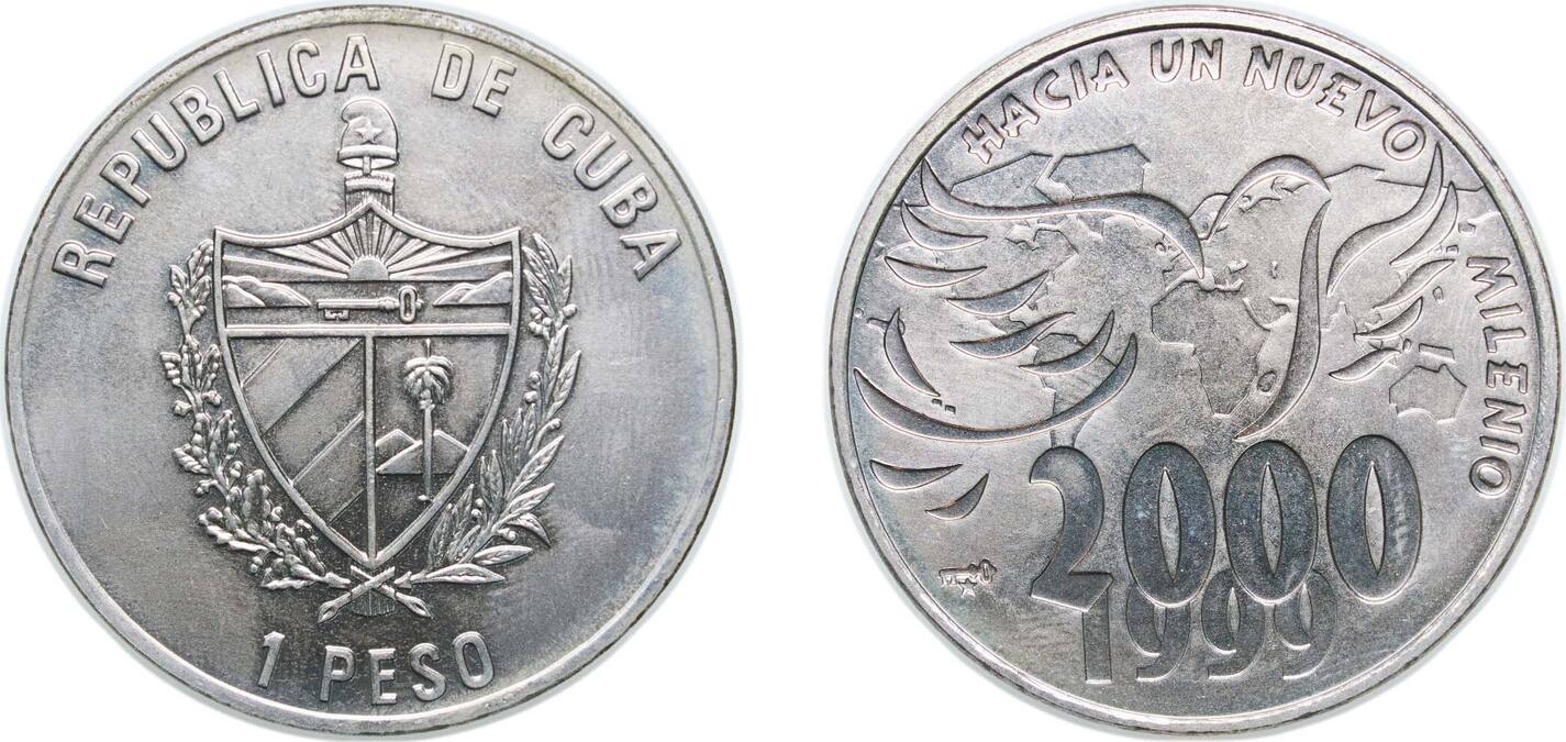 Cuba Second Republic 2000 1 Peso ( Towards a new Millennium ) Copper ...