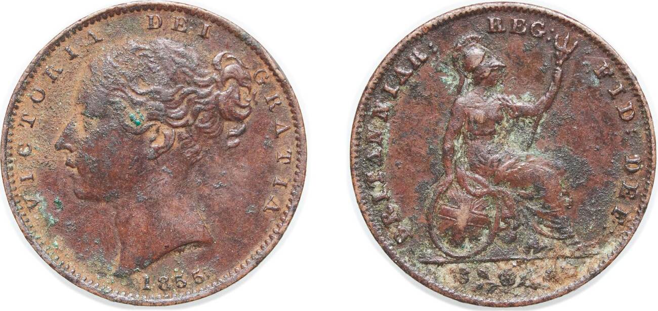 Great Britain Kingdom 1855 1 Farthing - Victoria (1st portrait) Copper ...
