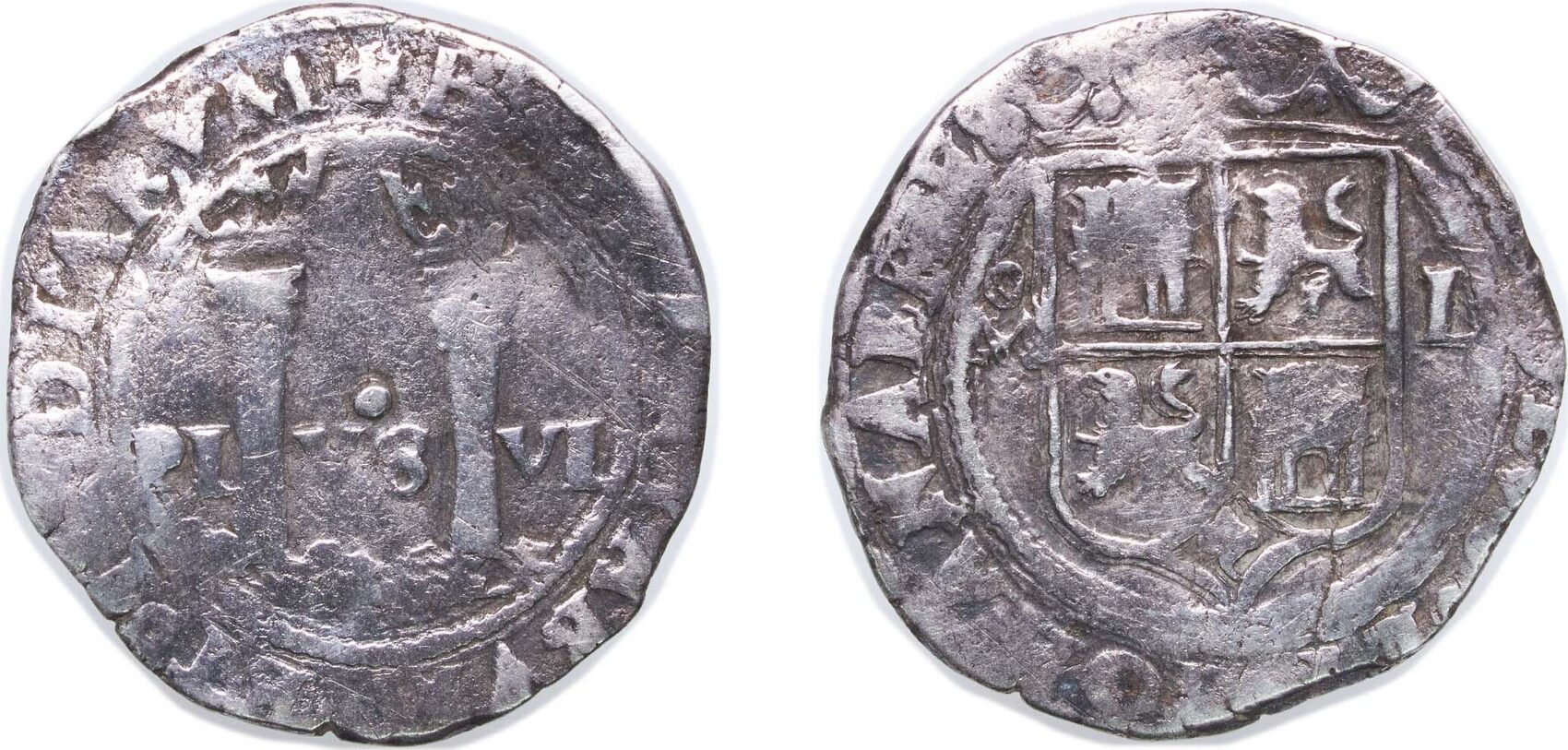 1542-1555 Mo L Mexico Cit Mexico Spanish colony 1542-1555 Mo L 1 Real ...