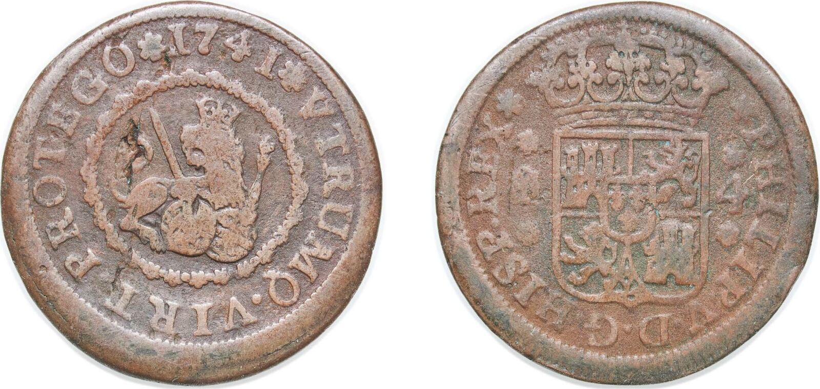 1741 Segovia Mint Spain Kingdom 1741 4 Maravedis - Felipe V (Segovia ...