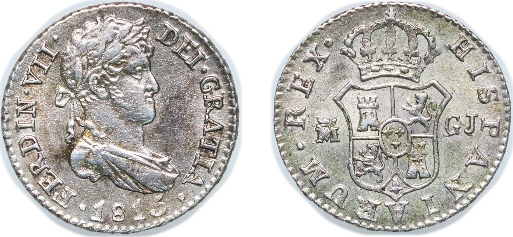 1815 GJ Madrid Mint Spain Kingdom 1815 GJ ½ Real - Fernando VII ...