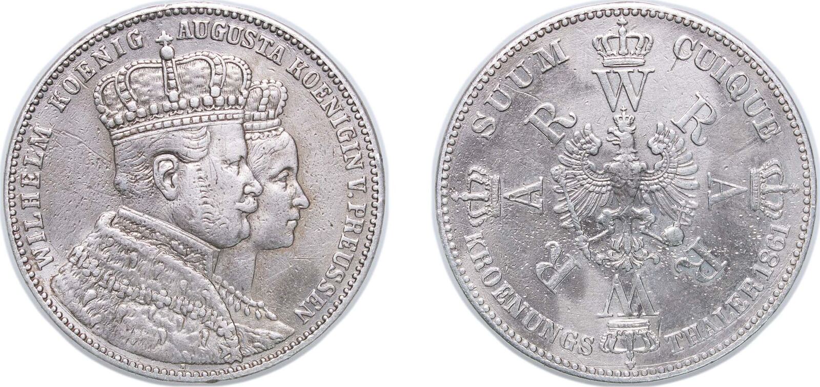 Germany Kingdom of Prussia German states 1861 A 1 Thaler - William I ...