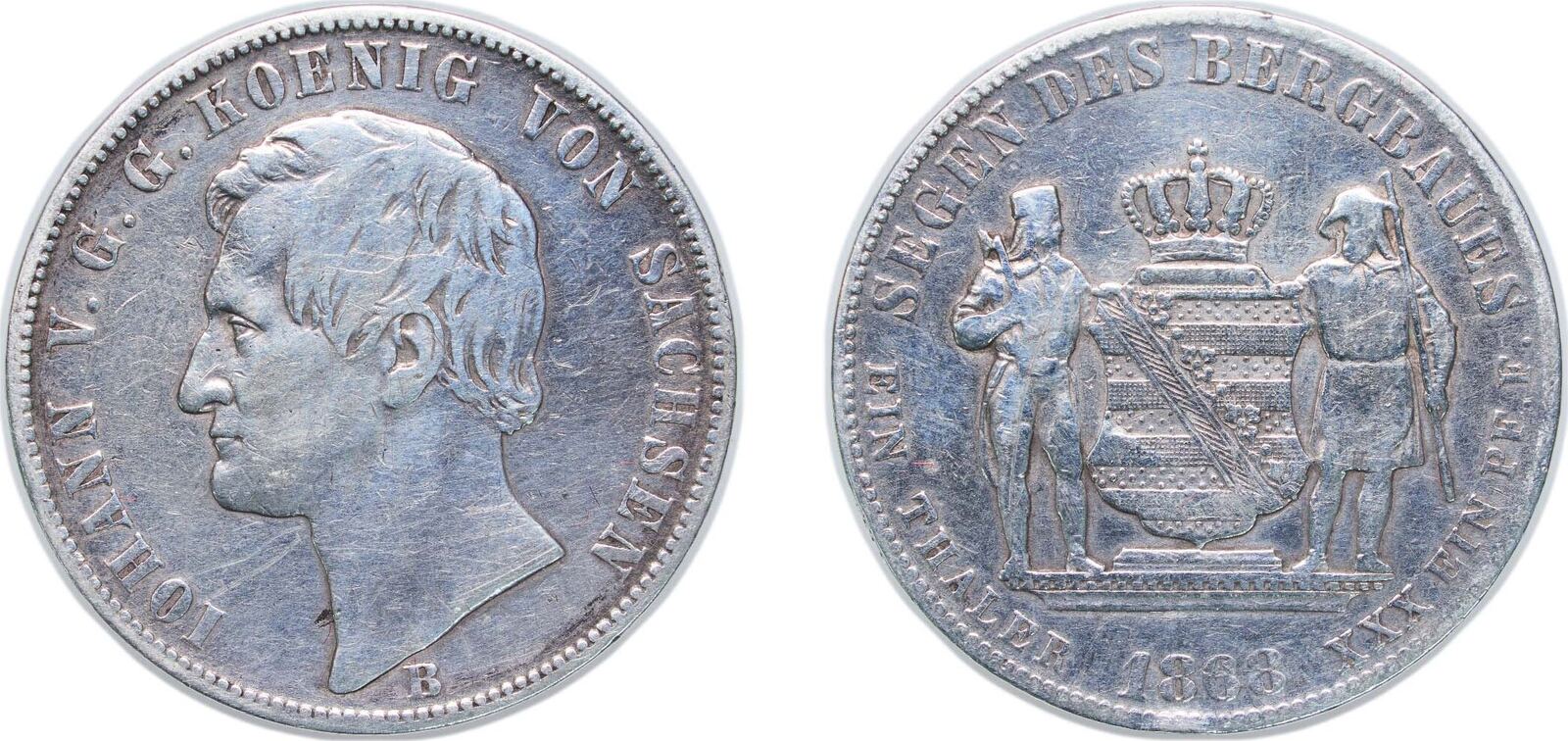 Germany 1868 B Dresden Mint Kingdom of Saxony (Albertinian Line) 1868 B ...