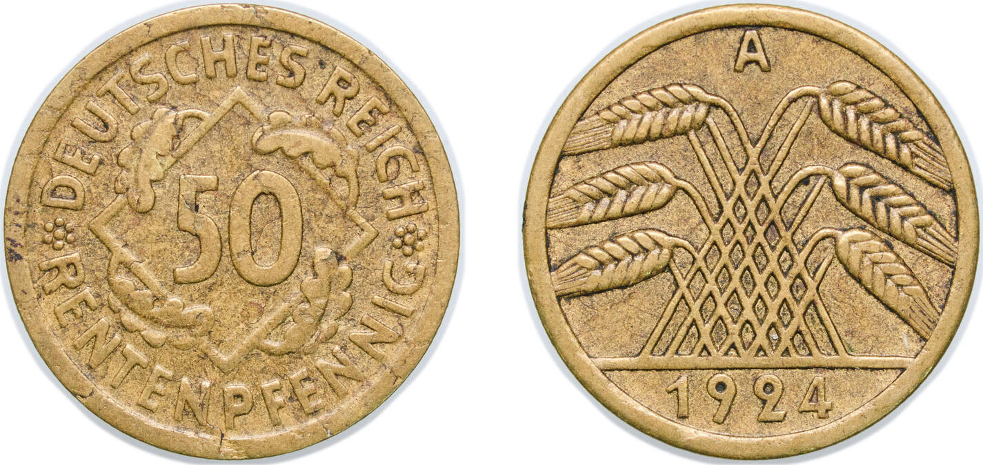 1924 A Berlin Mint Germany Germany - 1871-1948 Weimar Republic 1924 A ...