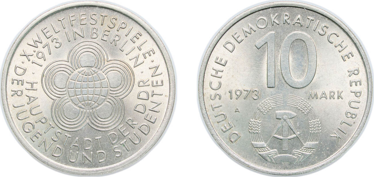 1973 A Berlin Mint Germany German Democratic Republic 1973 A 10 Mark ...