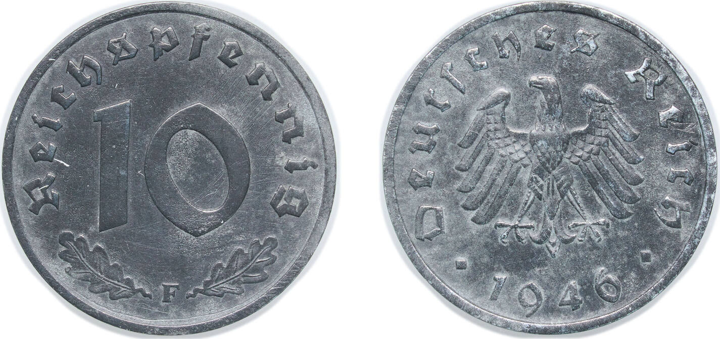 1946 F Staatliche Münze B Germany Germany - 1871-1948 1946 F 10 ...