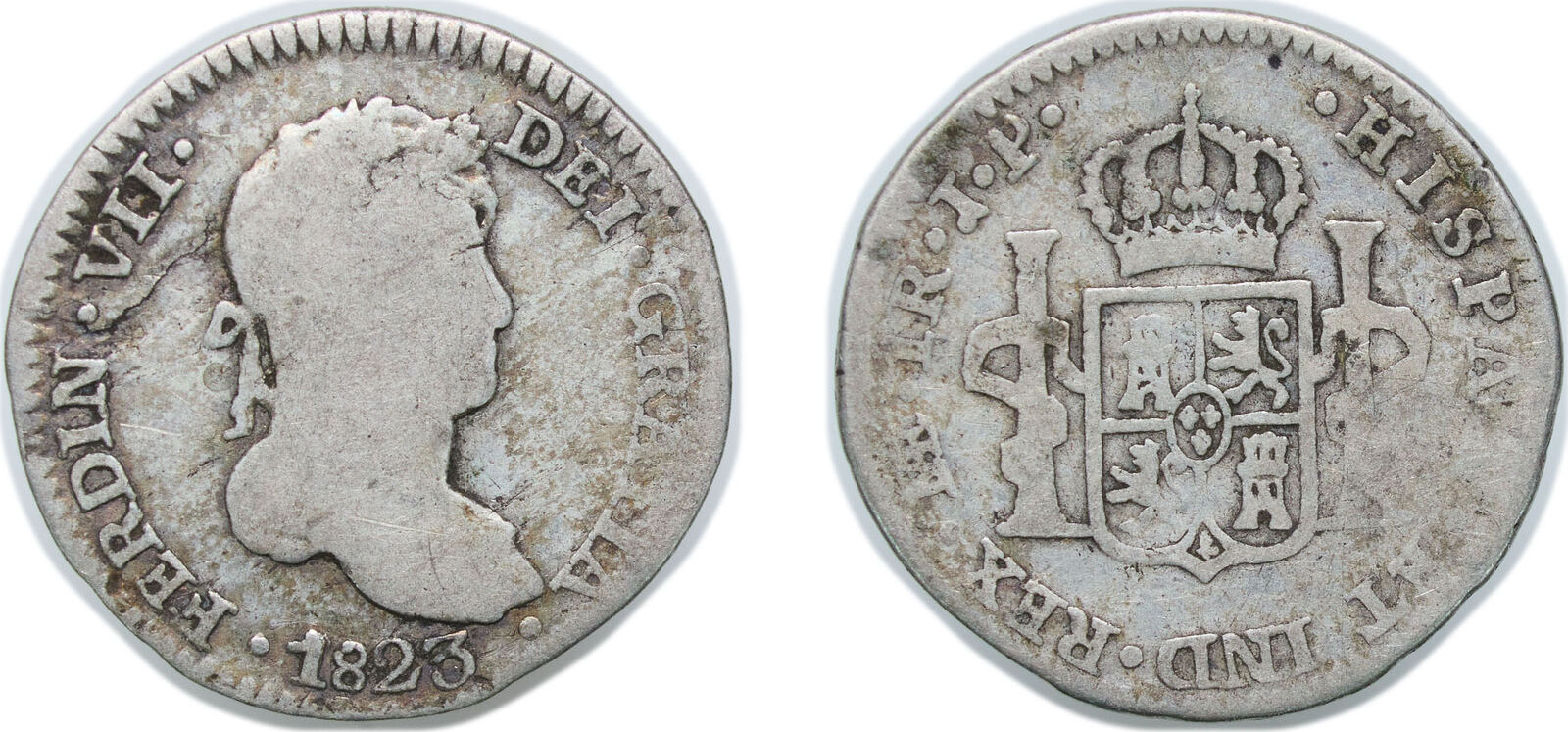 Peru Spanish colony 1823 LIMAE JP 1 Real - Fernando VII (Colonial ...