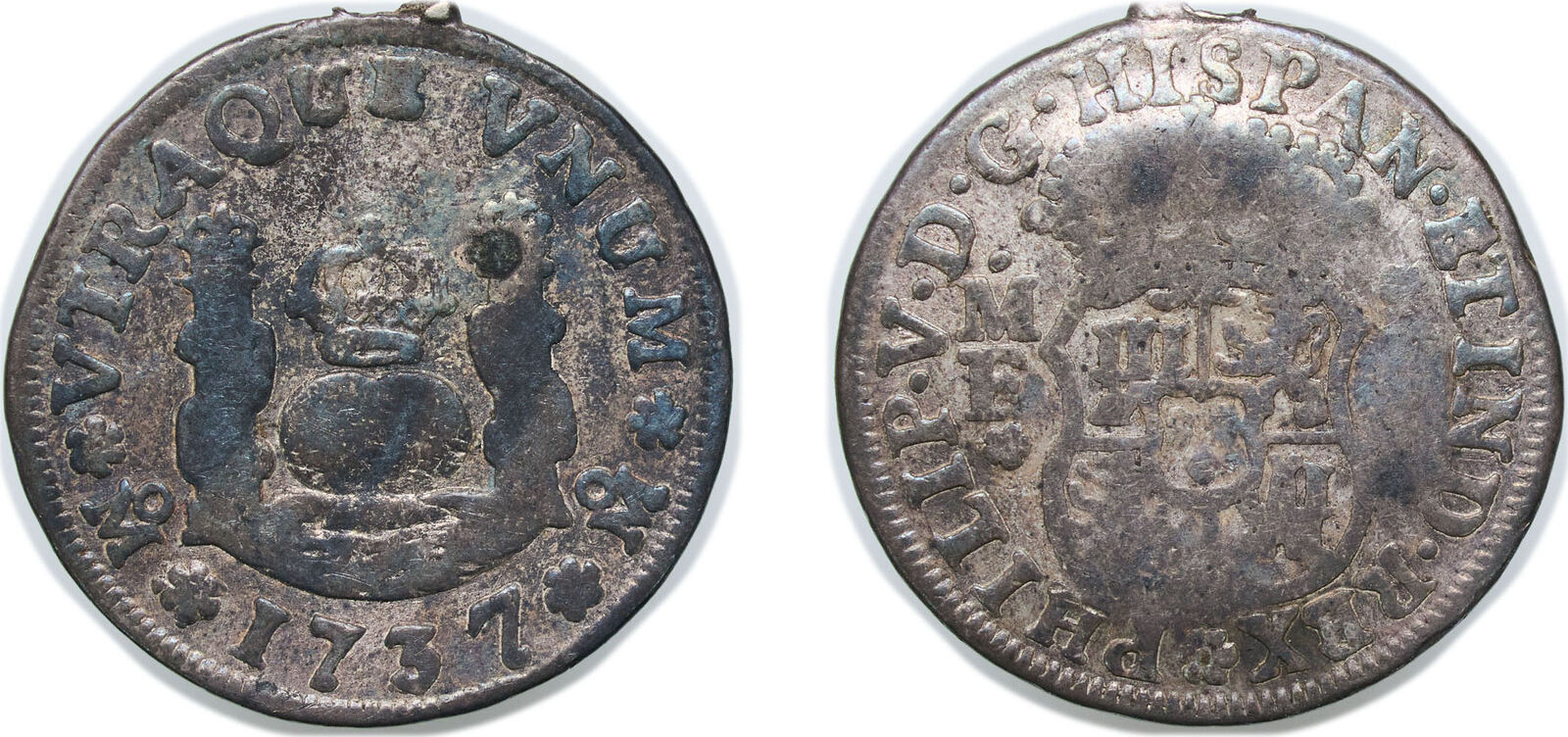 1737 MF Mexico City Mint Mexico Spanish colony 1737 MF 1 Real - Felipe ...