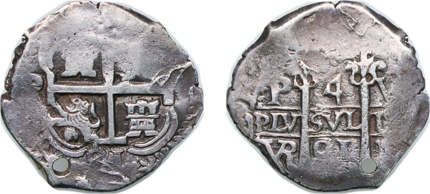 1691 P VR Potosi Mint Bolivia Spanish colony 1691 P VR 4 Reales ...