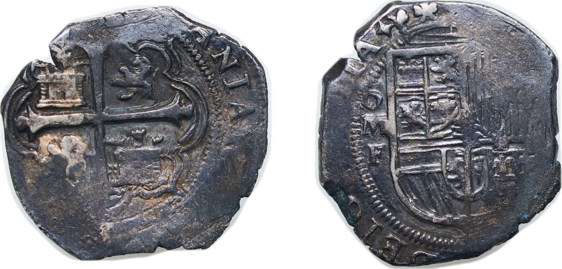 1610-1613 F Mexico City Mint Mexico Spanish colony 1610-1613 F 2 Reales ...