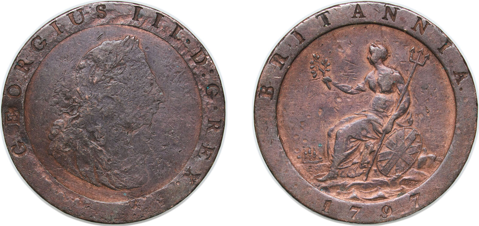 1797 Soho Mint Great Britain United Kingdom 1797 1 Penny - George III ...