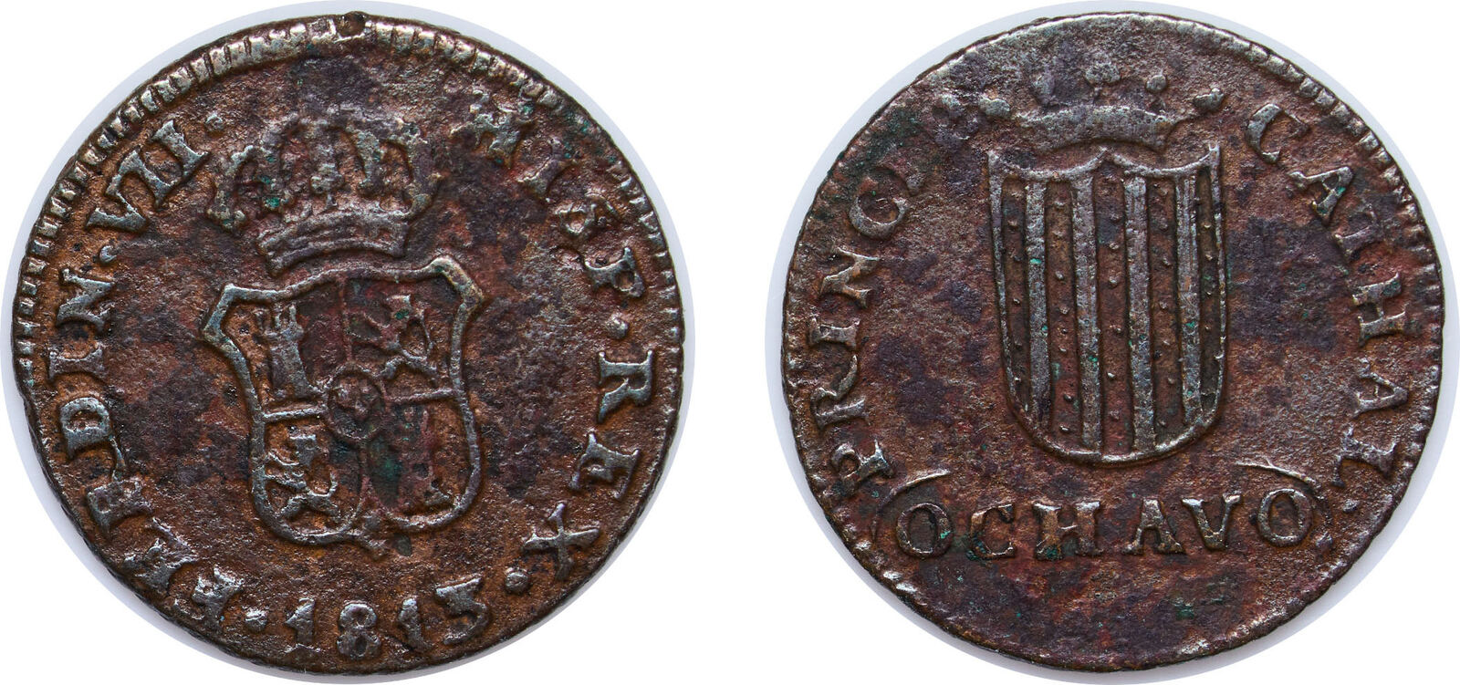 1 Ochavo 1813 Barcelona Mint Spain Principality of Catalonia Spanish ...