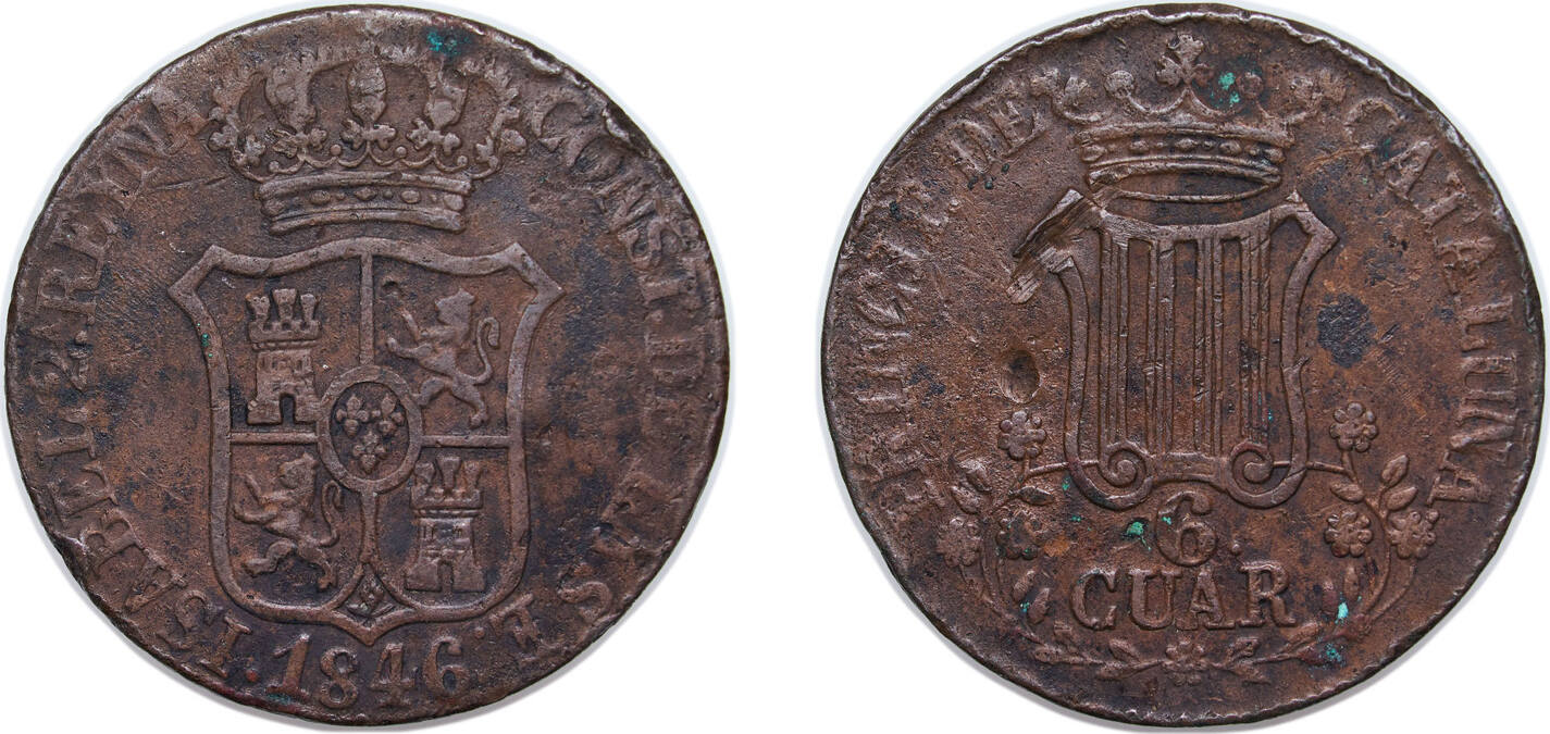 1846 Barcelona Mint Spain Principality of Catalonia Spanish states 1846 ...
