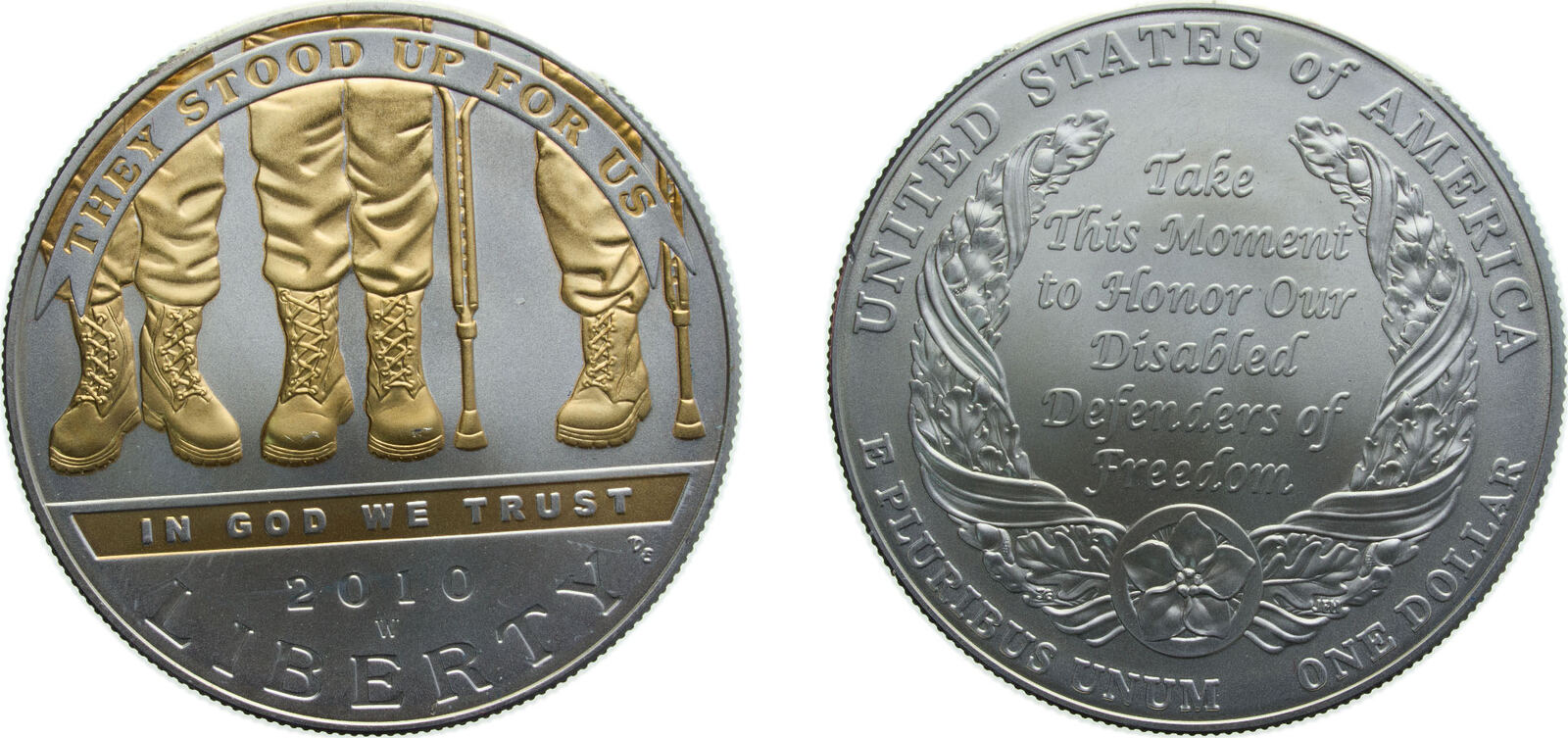 United States Federal republic 2010 W 1 Dollar (American Veterans ...